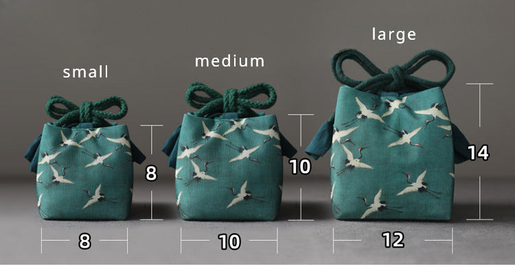 Gohobi Birds Mountains Rivers Teaware Storage Travel Bag Shifuku
