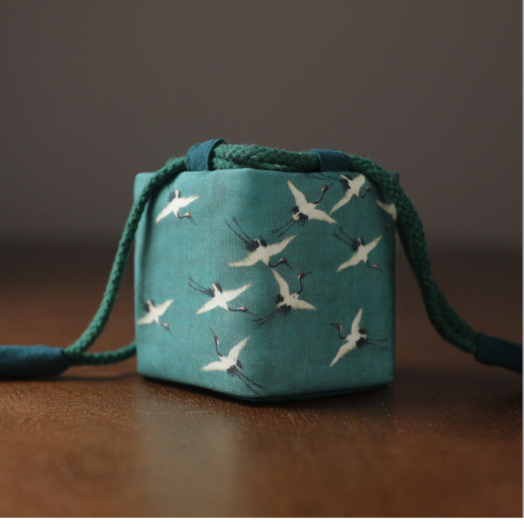 Gohobi Birds Mountains Rivers Teaware Storage Travel Bag Shifuku