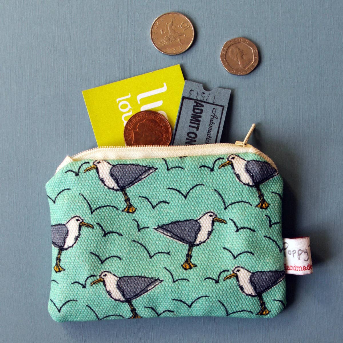 Gohobi x Poppy Treffry Cheeky seagull small useful purse [Made in the