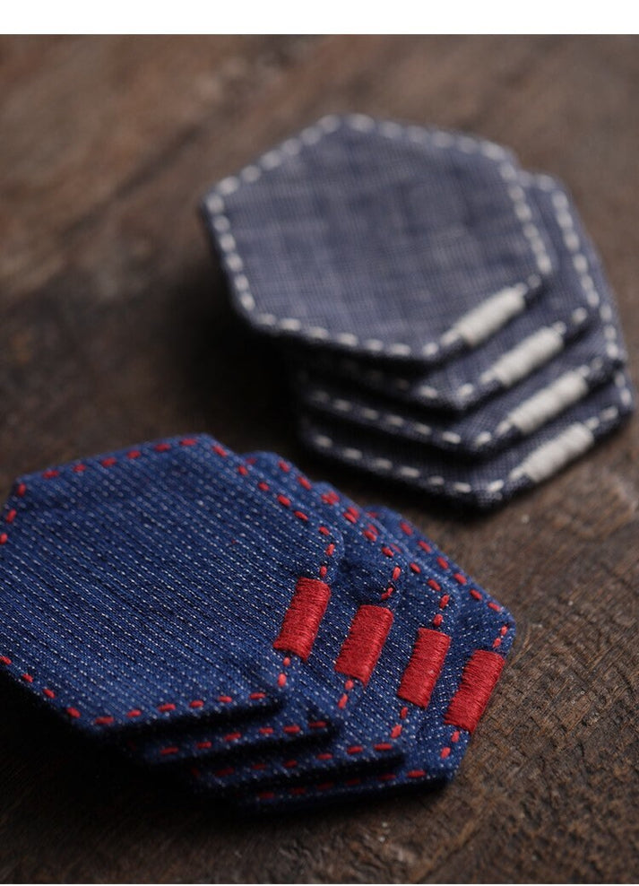 Gohobi A Set of 2 Hexagon Cotton Coasters
