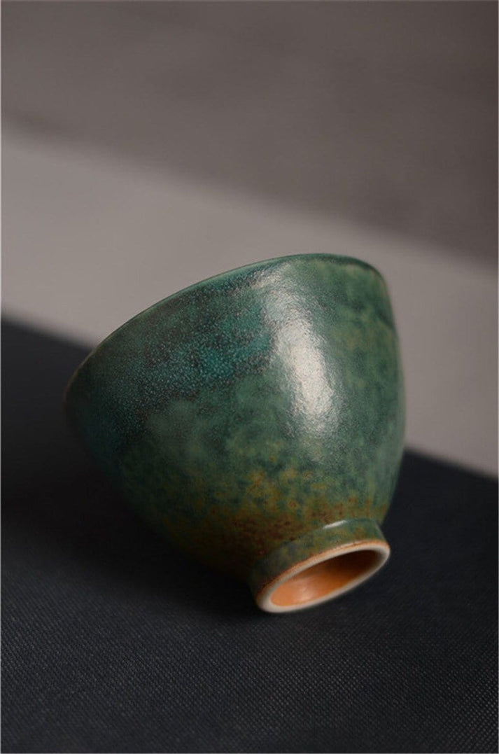 Gohobi Handmade Green Ice Cracked Tea Cup